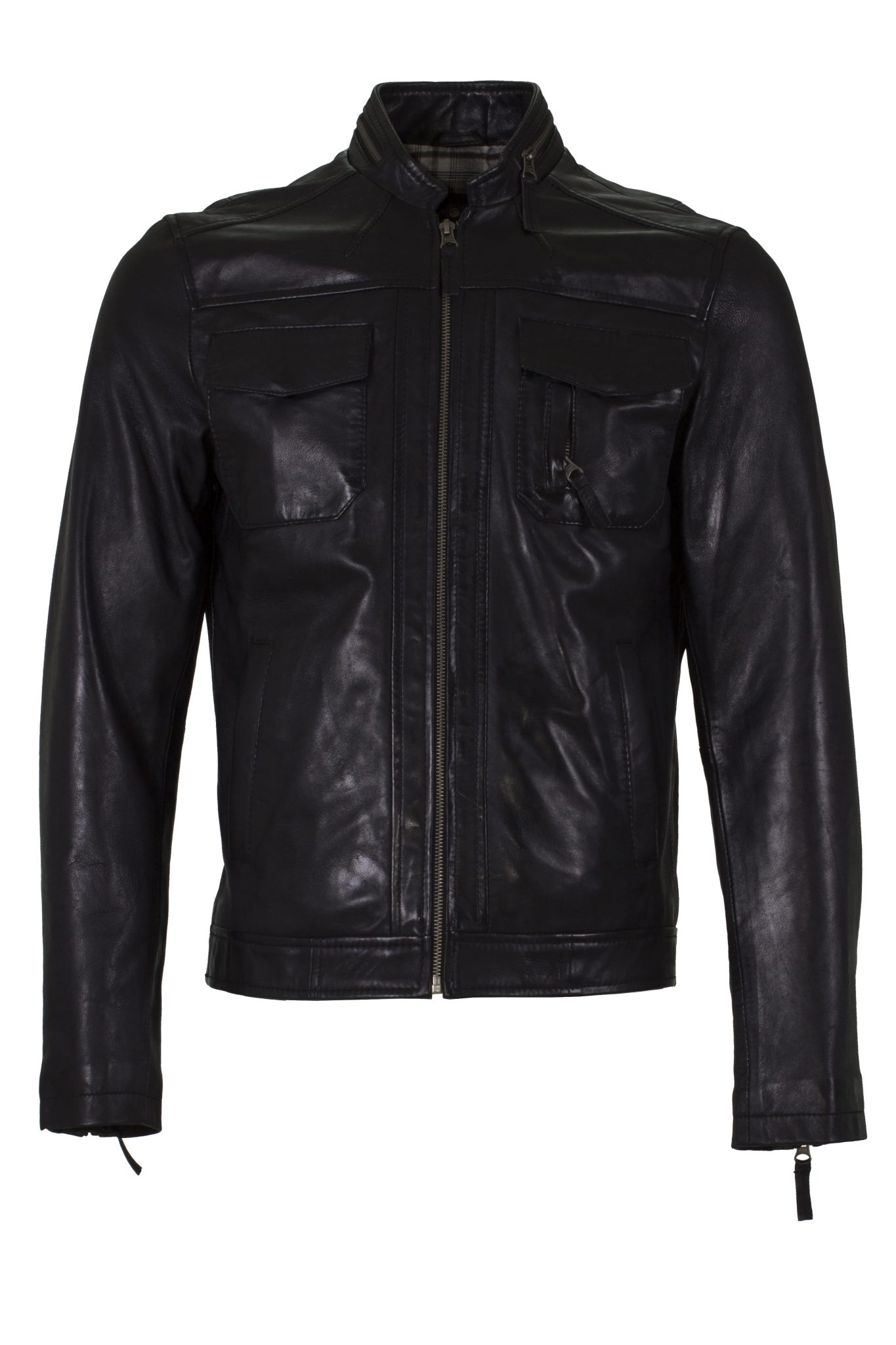 Men Real Leather Lamb Nappa Jacket Black - Helium Leather